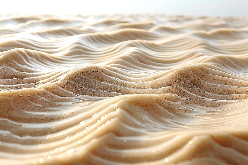 Beige Sand Background with Ripples and Waves, Summer Beach Texture ...