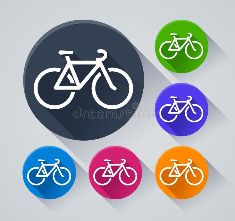 Bicycle Circle Icon stock vector. Illustration of abstract - 122602564