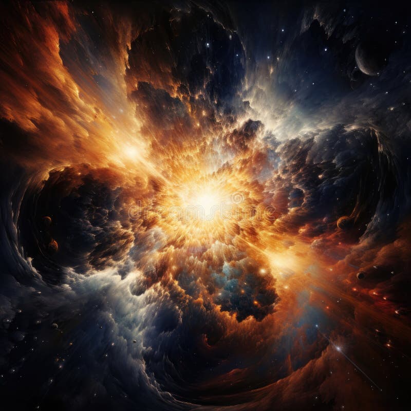 Illustration of the Big Bang in the Universe Stock Photo - Image of ...