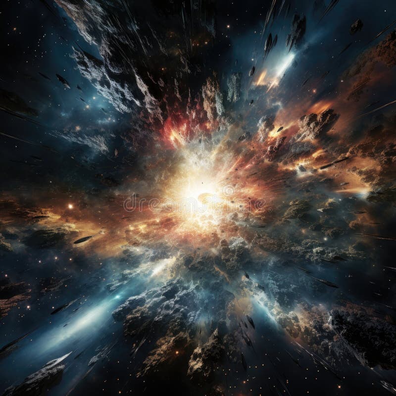 Illustration of the Big Bang in the Universe Stock Photo - Image of ...
