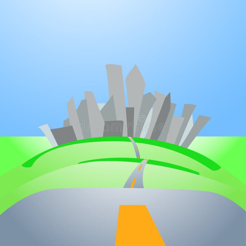 Illustration of Big City on the Field Stock Illustration - Illustration ...