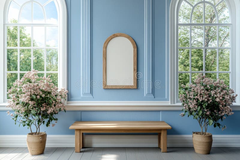 Illustration of a Big Empty Poster Frame on a Contemporary Wall Stock ...