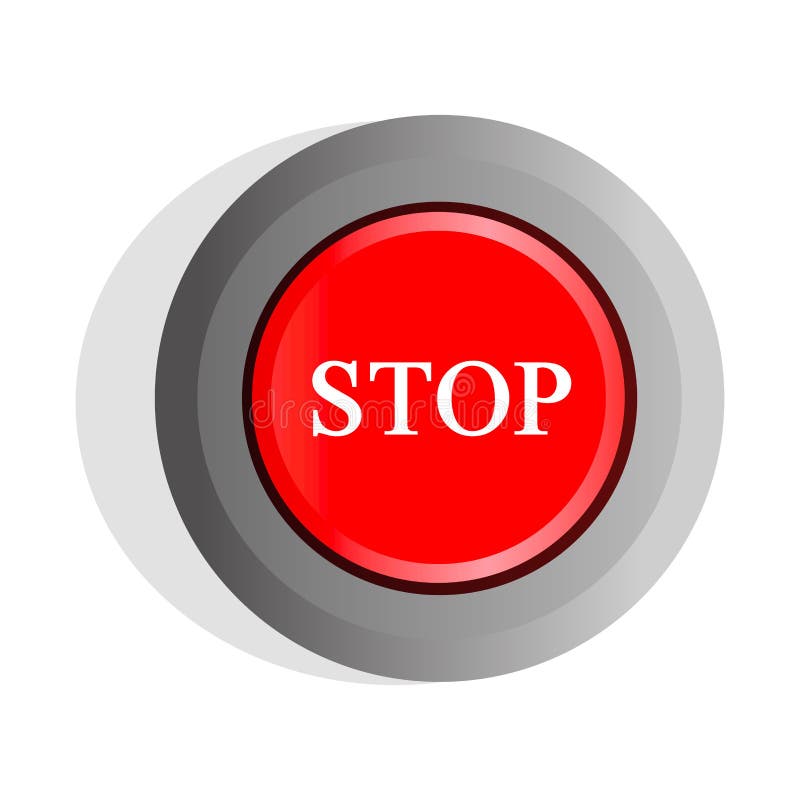 Stop button stock illustration. Illustration of round - 17233340