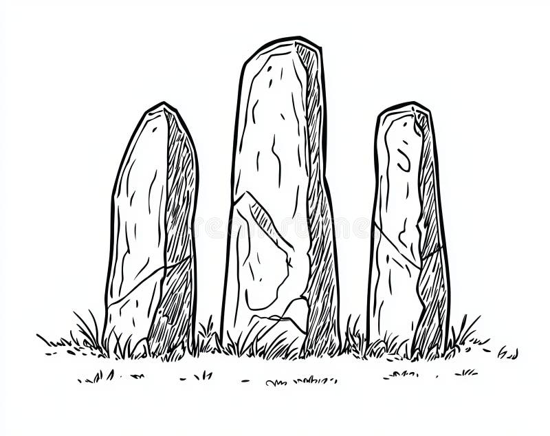 Illustration of Big Stone Blocks in Monochrome Stock Photo - Image of ...