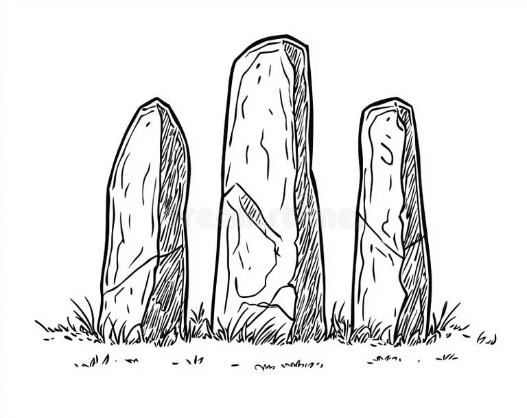 Illustration of Big Stone Blocks in Monochrome Stock Photo - Image of ...