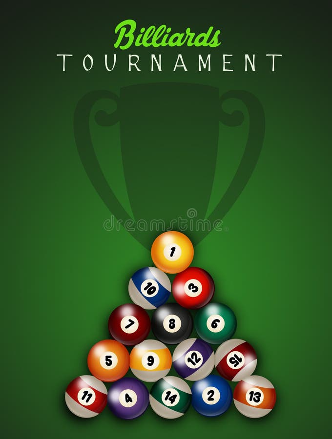 Billiards Tournament Logo In Neon Style. Neon Sign Design Template For ...