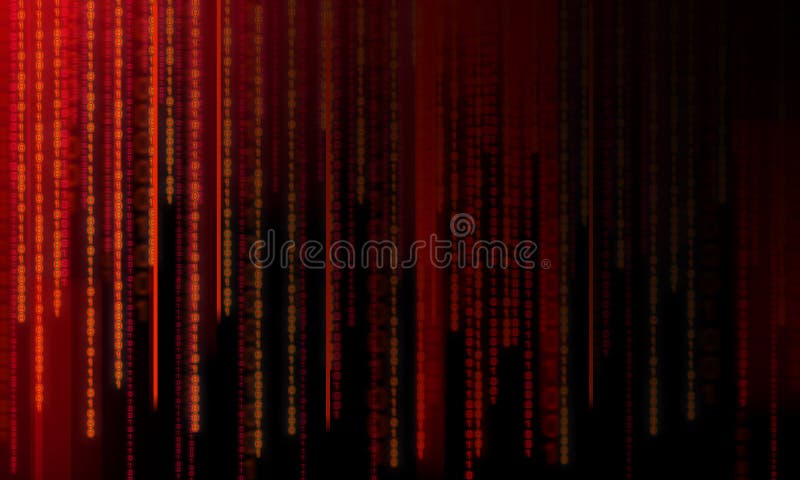 Digital Banner with Binary Code and Digital Data on Black Background. Stock Illustration ...