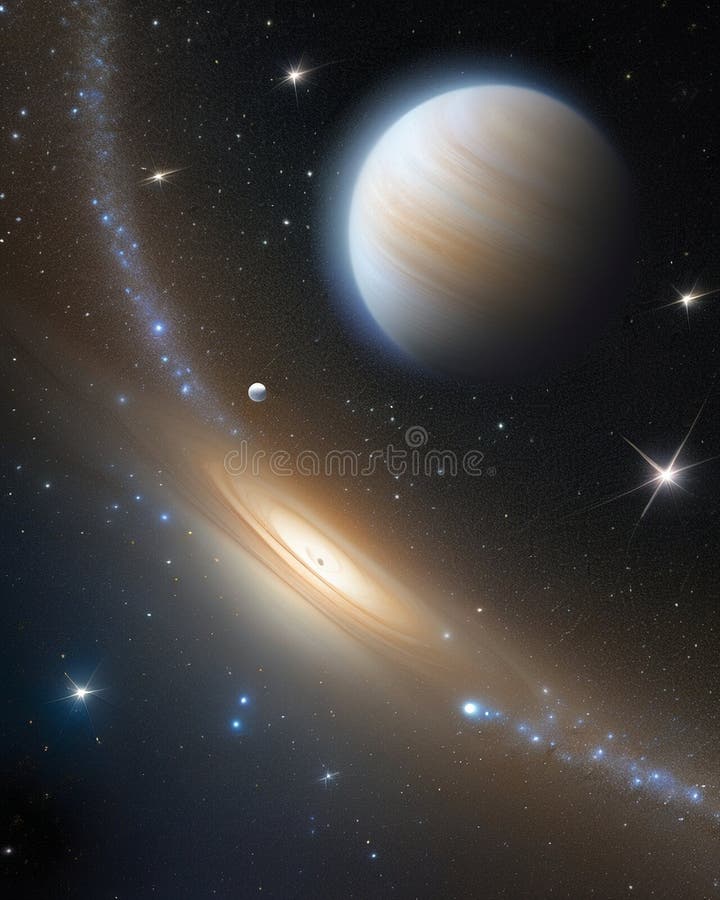 A Binary Star System, Where Two Brilliant White Stars Orbit Each Other ...