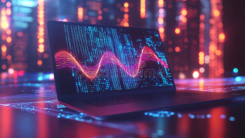 The Illustration of Biological Science Technology Features a Laptop ...