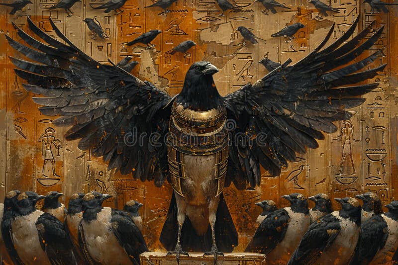 Illustration of Bird Wearing Egyptian Armor, with Wings, High Quality ...