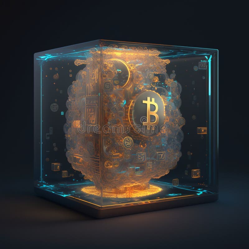An Illustration of Bitcoin in Physical Form is Placed in a Transparent ...