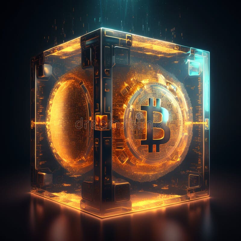 An Illustration of Bitcoin in Physical Form is Placed in a Transparent ...