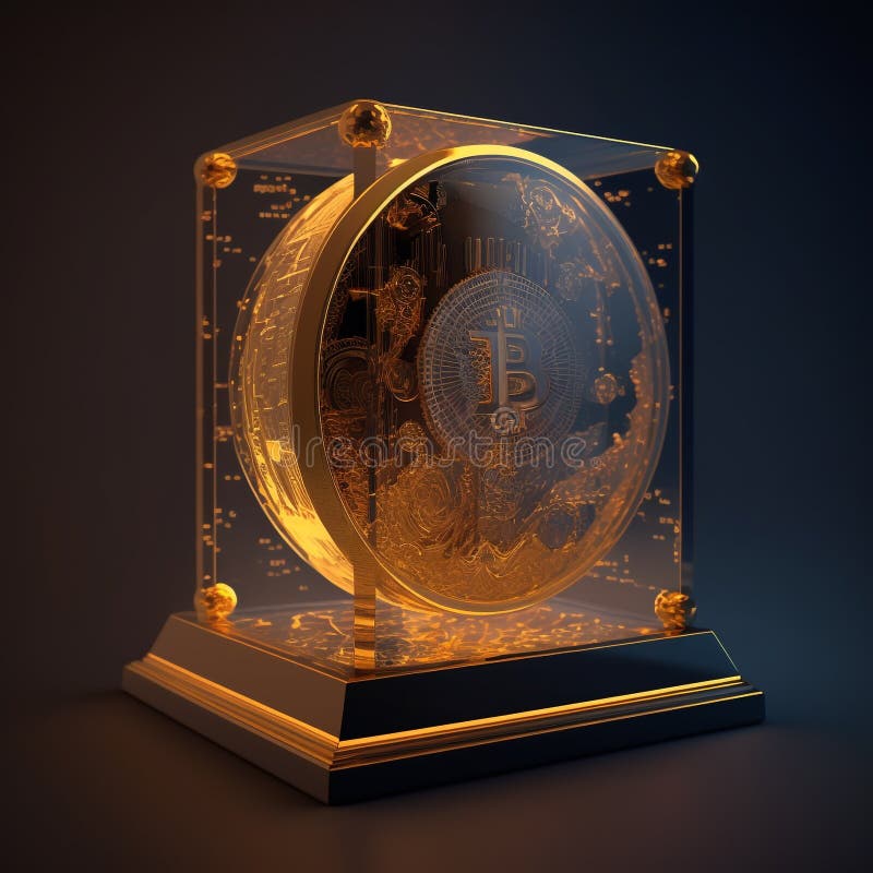 An Illustration of Bitcoin in Physical Form is Placed in a Transparent ...