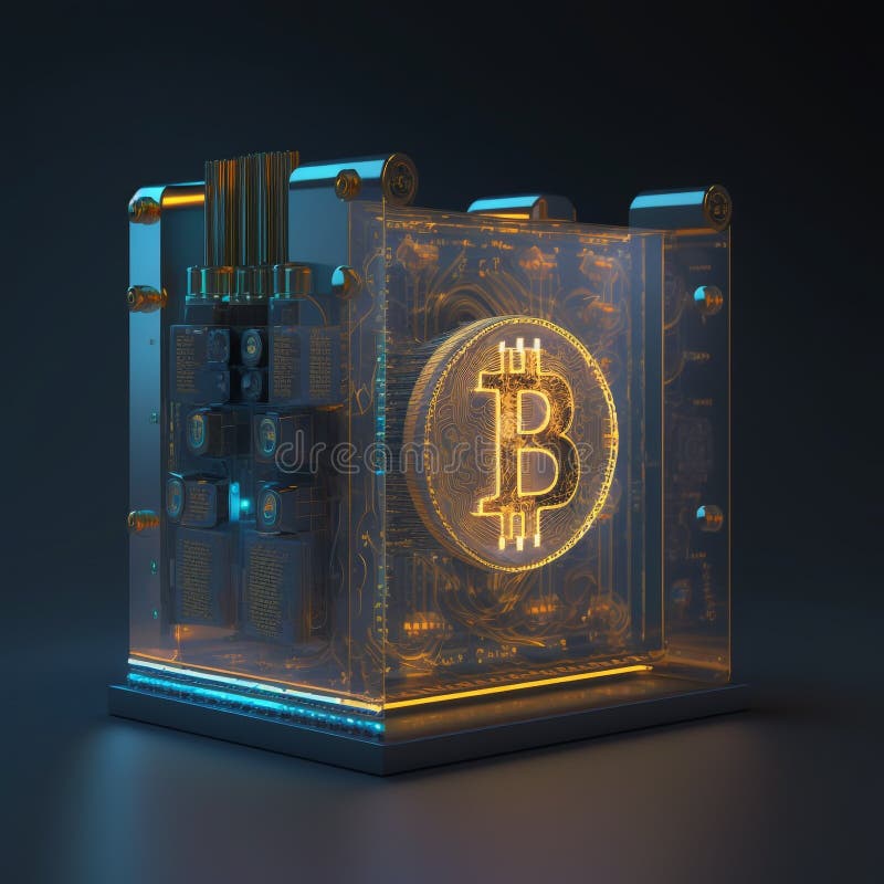 An Illustration of Bitcoin in Physical Form is Placed in a Transparent ...