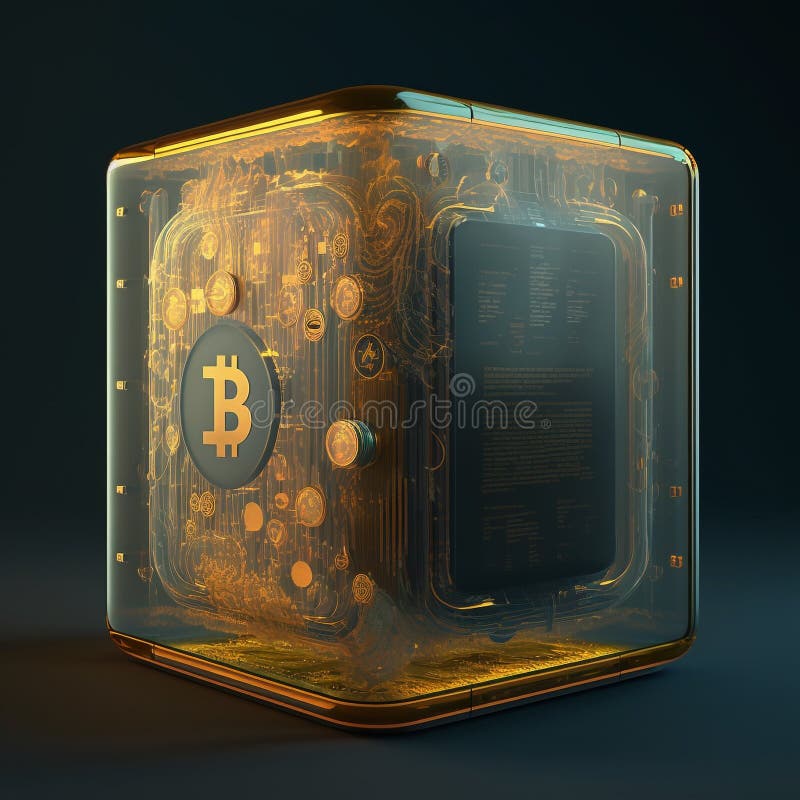 An Illustration of Bitcoin in Physical Form is Placed in a Transparent ...