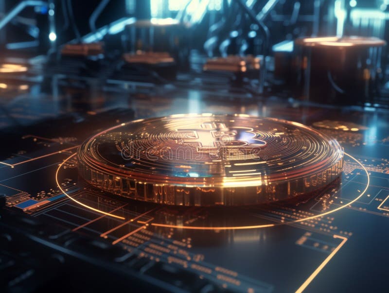 An Illustration of Bitcoin in Physical Form is Placed in a Transparent ...