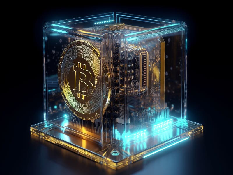 An Illustration of Bitcoin in Physical Form is Placed in a Transparent ...