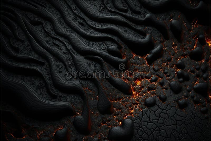 Black Abstract Lava Stone Texture Background, 3d Illustration Stock ...