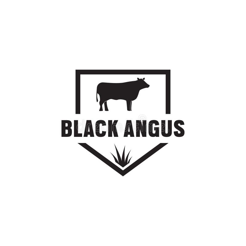 Black Angus Logo Icon Template Stock Vector - Illustration of meat ...