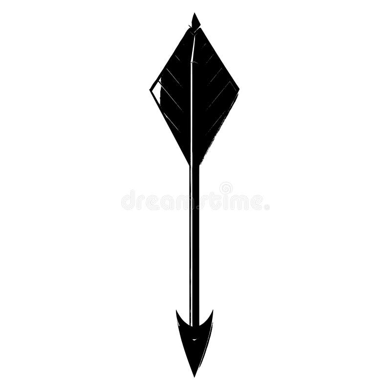 Elegant Depicting Black Arrow, Simple Graphic on White Background, Flat ...