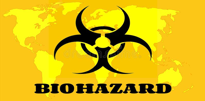 3D World Map with Biohazard Signs Stock Illustration - Illustration of ...