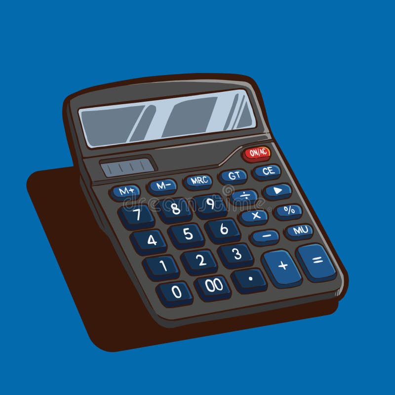 Illustration of Black and Blue Calculator Office Tools for Poster or ...