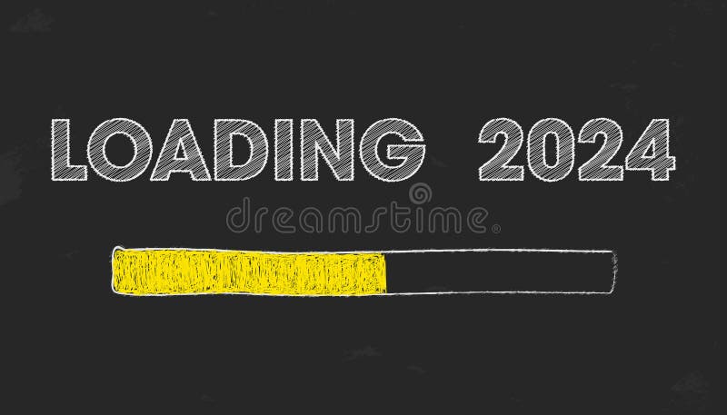 Illustration of a Black Board with the Message Loading 2024 Stock ...