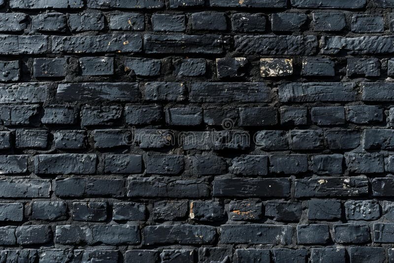 Illustration of Black Brick Wall Background. Dark Old Grunge Texture of ...