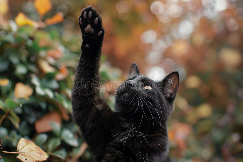 Illustration of Black Cat Reaching Up and Up Stock , High Quality, High ...