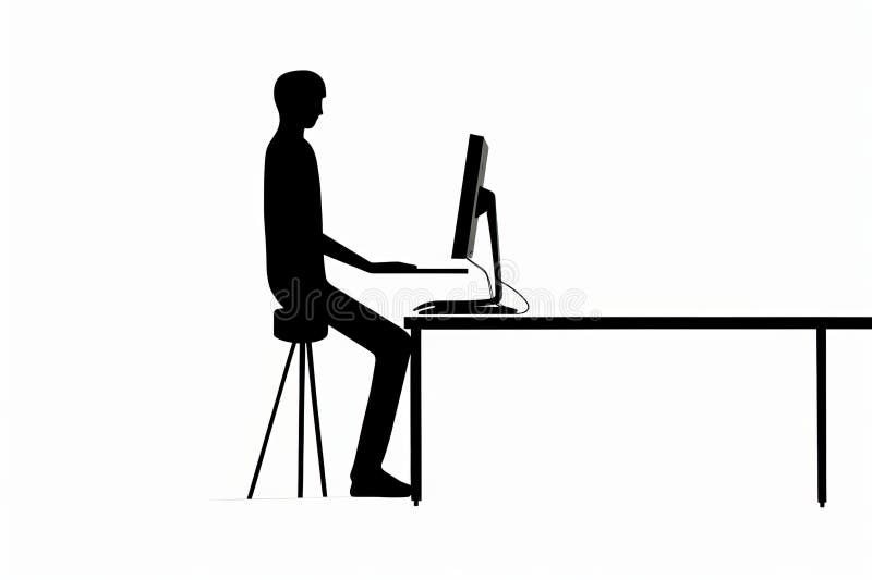 Illustration of a Black Computer Side View Degree Offset Method ...