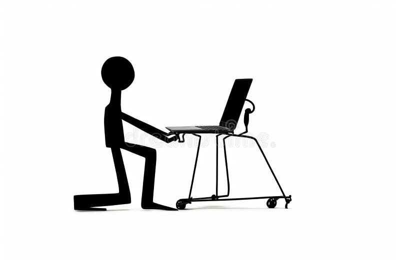 Illustration of a Black Computer Side View Degree Offset Method ... Illustration of a Black Computer Side View Degree Offset Method ...