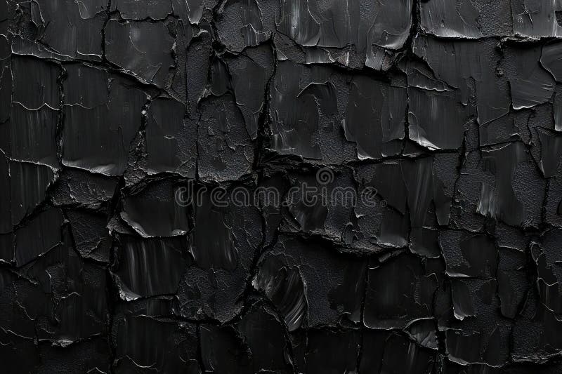 Black Cracked Paint on a Black Wall, Abstract Background for Design ...