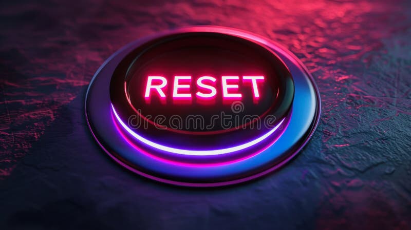Illustration of a Black 3d Button with the Word RESET on it Stock Photo ...