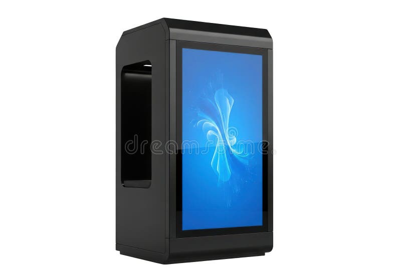 Illustration of Black Digital Kiosk Isolated on Transparent Background ...