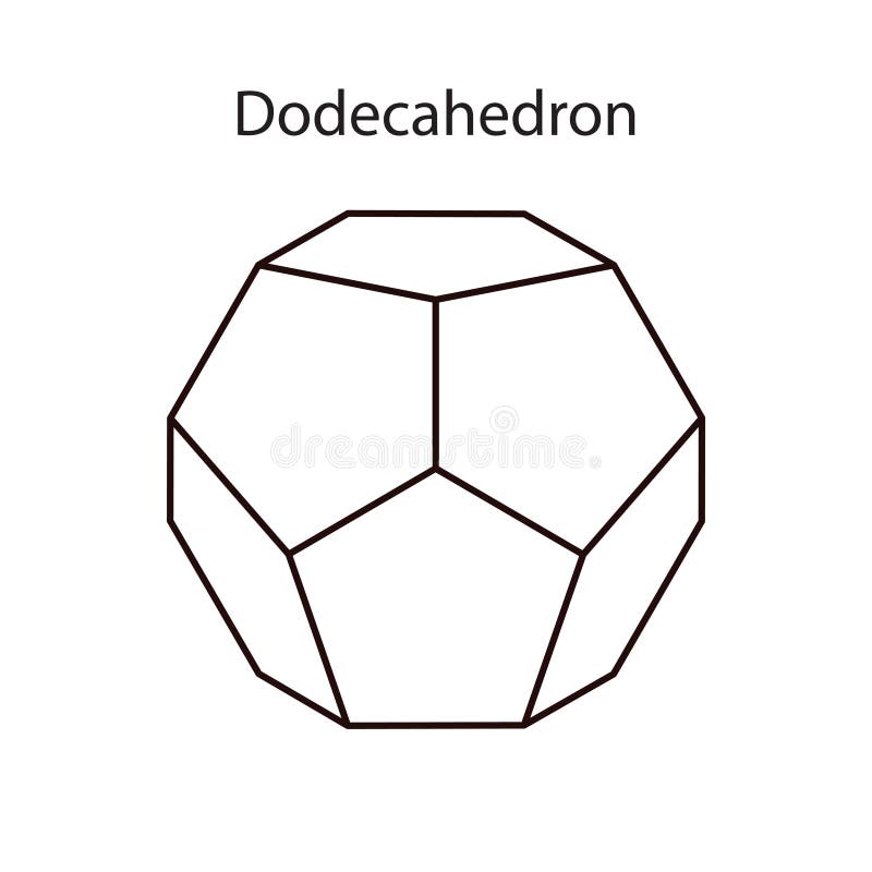 Illustration of a Red Dodecahedron on a White Background with a ...