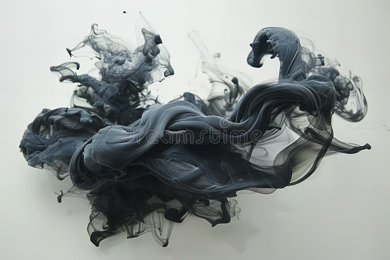 Illustration of Black and Gray Liquid in a White Space, High Quality ...