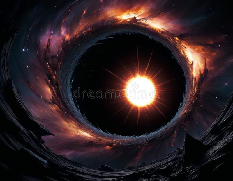 Illustration of a Black Hole with Accretion Disk Stock Image - Image of ...
