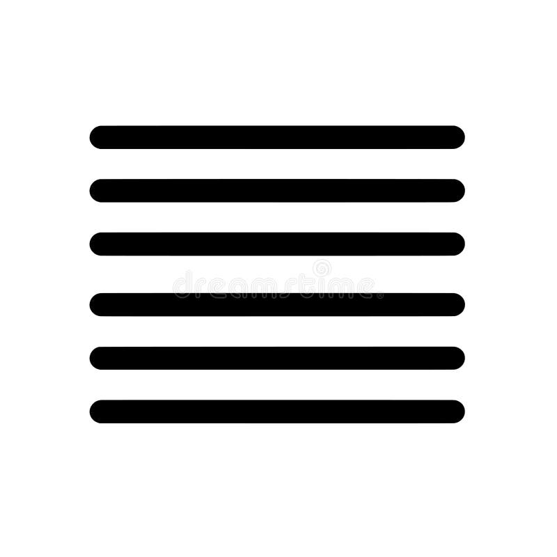 Black Icon of Three Long Horizontal Lines. Stock Vector - Illustration ...