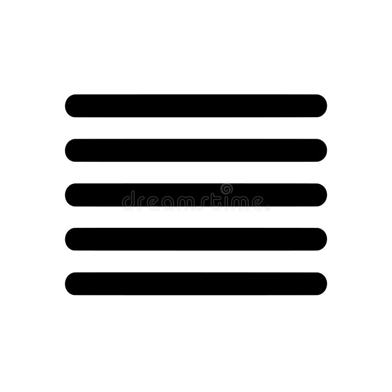 Black Icon of Three Long Horizontal Lines. Stock Vector - Illustration ...