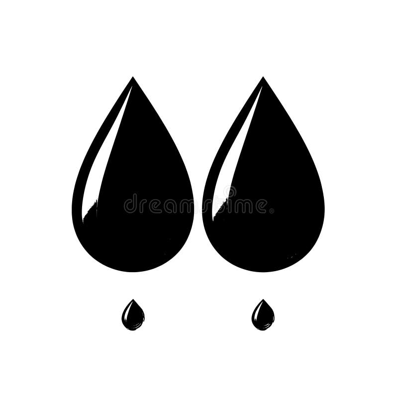 Picture Black Icon of Two Water Drops Stock Vector - Illustration of ...