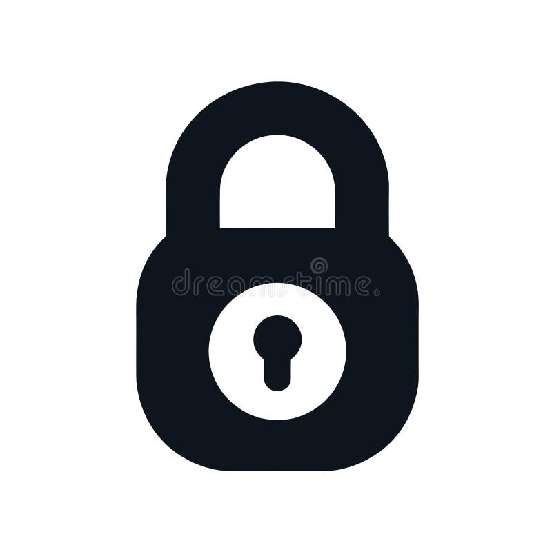 Illustration of a Black Padlock Stock Illustration - Illustration of ...