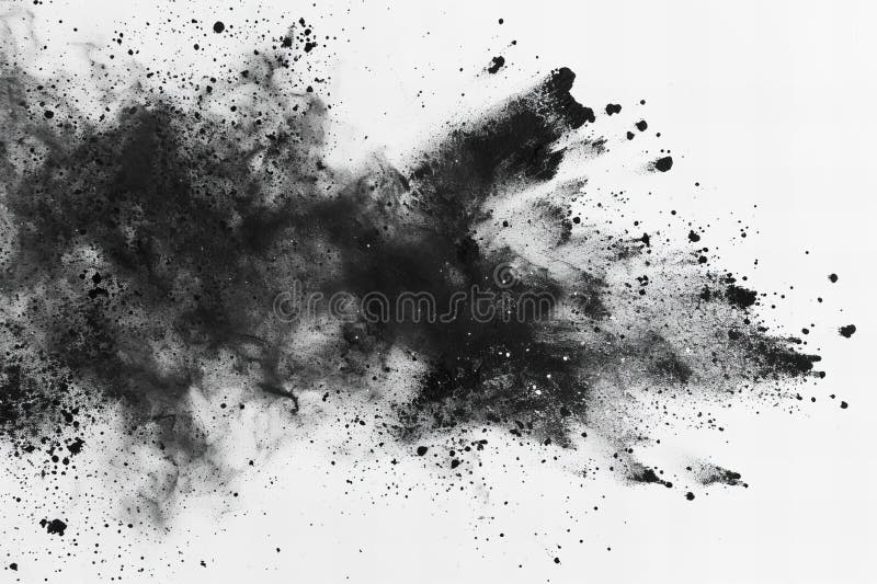 Black Particles Dust Texture on White Background, Paint Powder or Sand ...