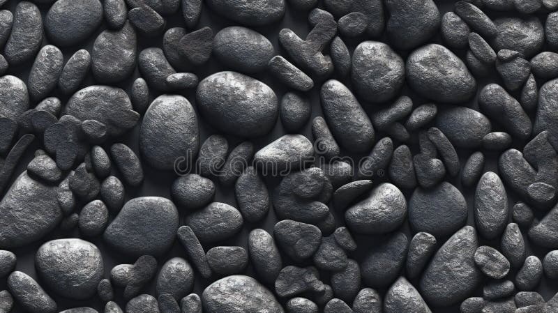 Black Pebbles Texture Background, Top View Stock Illustration ...