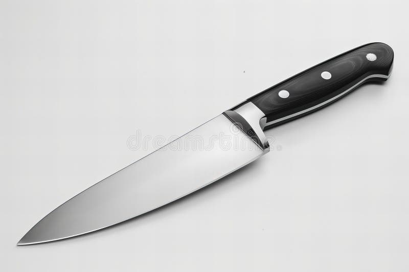 Black and Silver Stainless Steel Chef Knife Isolated on a White ...