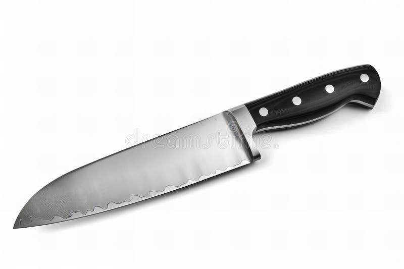 Black and Silver Stainless Steel Chef Knife Isolated on a White ...
