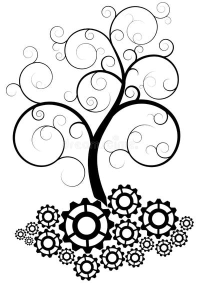 Gear tree stock vector. Illustration of life, machine - 30282808