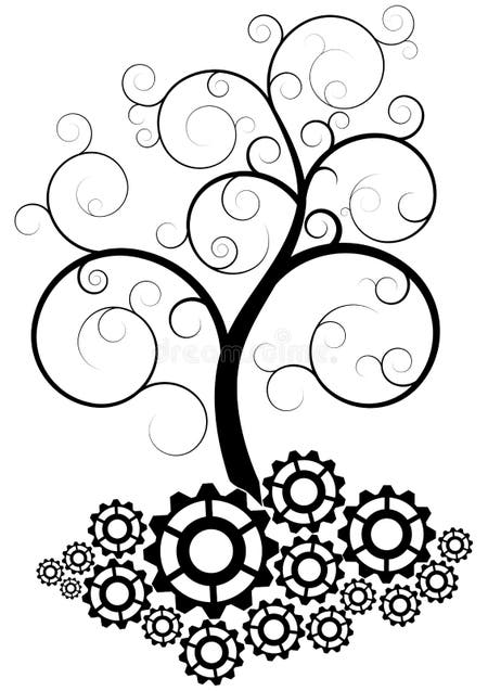 Gear tree stock vector. Illustration of life, machine - 30282808