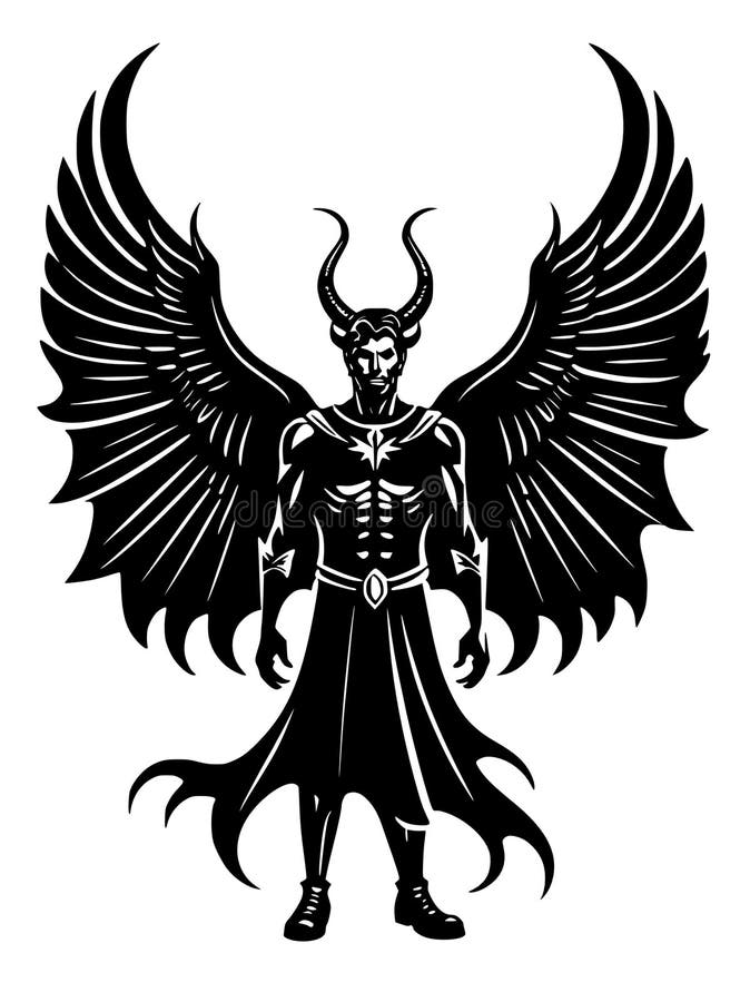 Illustration of Black and White Devil Stock Illustration - Illustration ...
