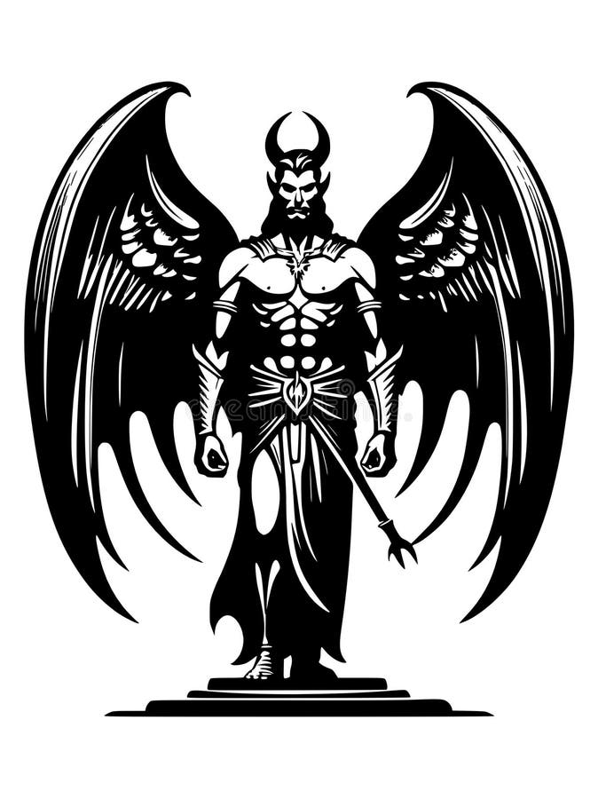 Illustration of Black and White Devil Stock Illustration - Illustration ...