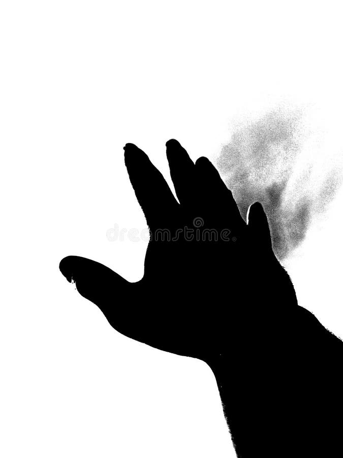 Illustration of a Black-and-white Image of a Human Hand Throwing Sand ...